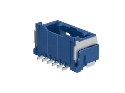 1.50mm Pitch, CLIK-Mate PCB Receptacle, Single Row, Surface Mount, Vertical, Tin Plating, Positive Lock, with Pick-and-Place Polyimide Tape, 2 Circuits, Blue