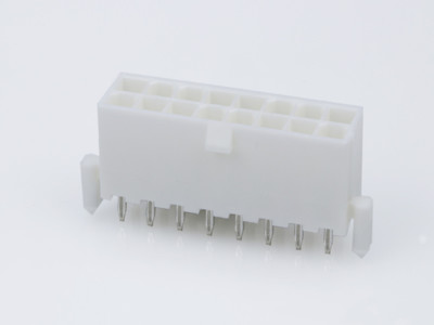 Mini-Fit Jr. Vertical Header, 4.20mm Pitch, Dual Row, 16 Circuits, with Snap-in Plastic Peg PCB Lock, Tin, Natural for sale