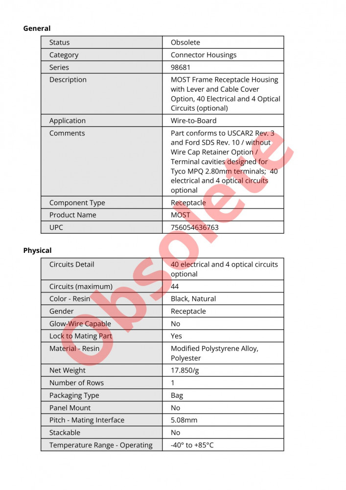 MOLEX 986811001 technical document page 2