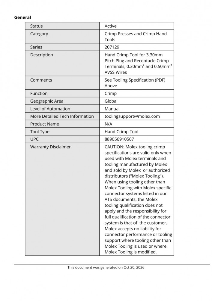 Document preview, page image 2 for Molex part 2002181000