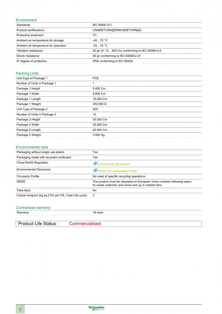 XD2EC1111 technical document page 2