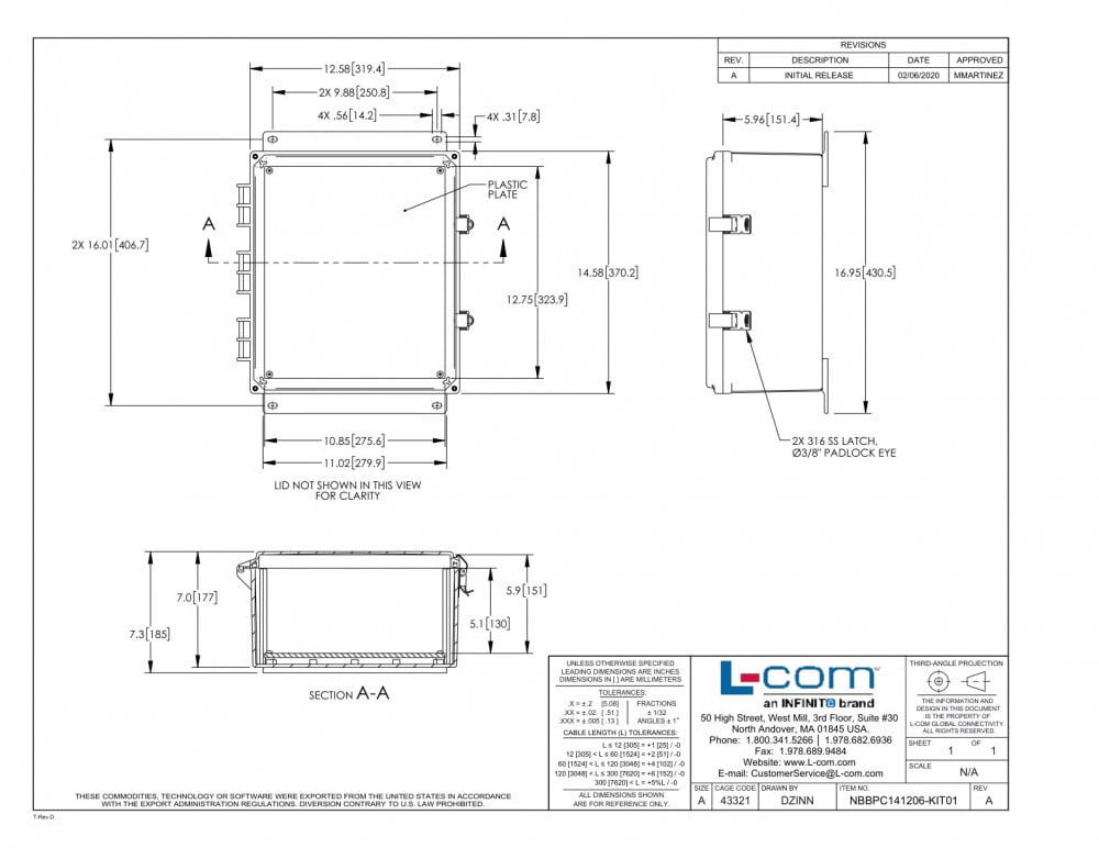 L-com NBBPC141206-KIT01 engineering drawing