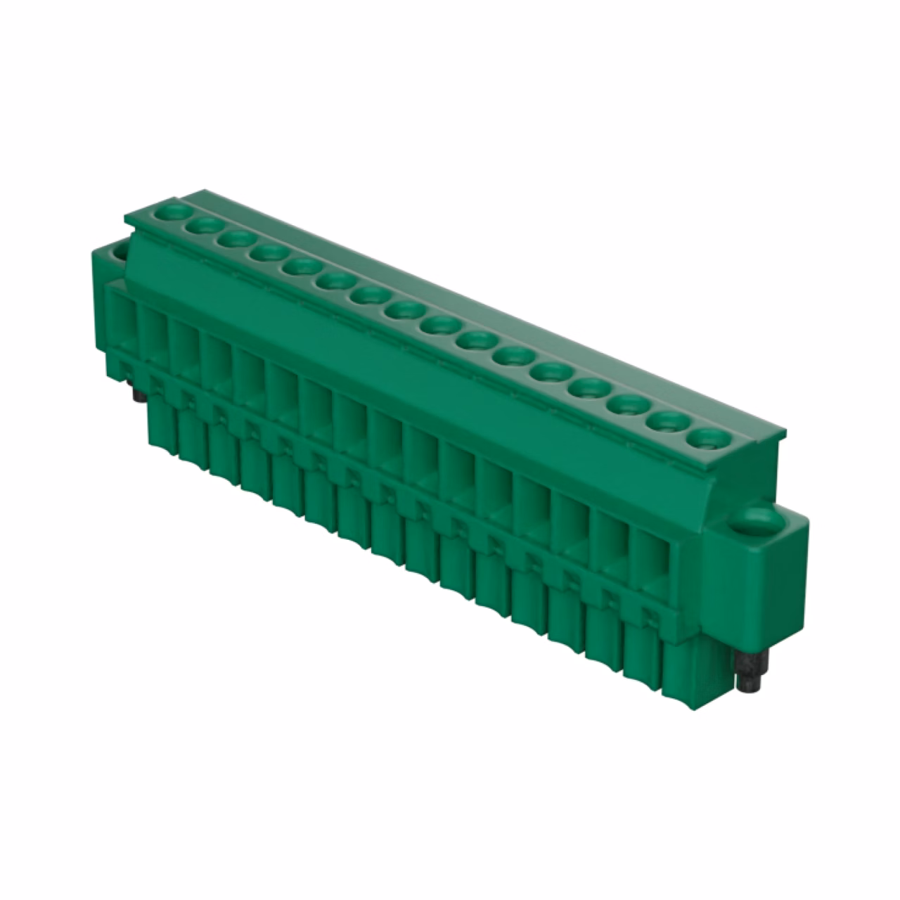 3.50mm Pitch Eurostyle Vertical Plug, with Retention Screws, Rear Wire Entry, Green Housing, 16 Circuits for sale