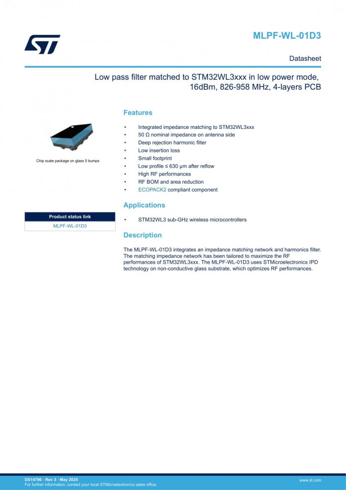 MLPF-WL-01D3 datasheet page 1