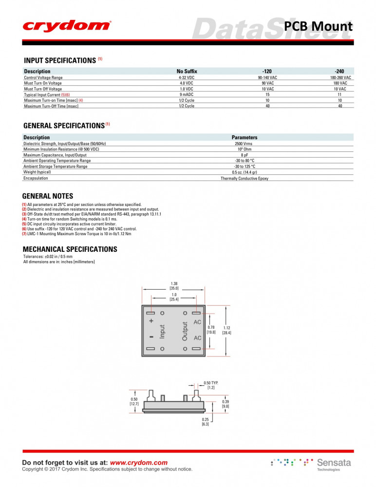 Sensata LR Series datasheet page 2