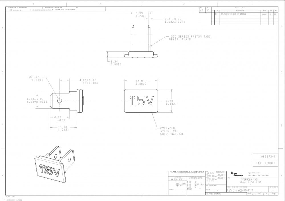 TE Connectivity 1969375-1 technical drawing