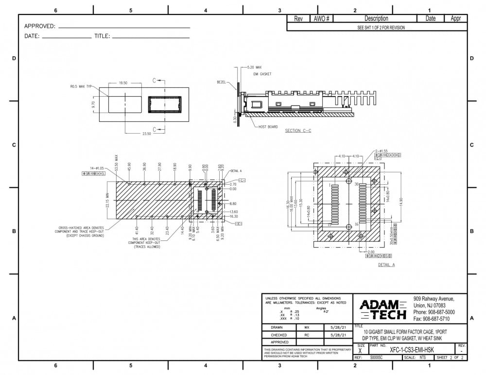 ADAM TECH XFC-1-CS3-EMI-HSK drawing sheet 2