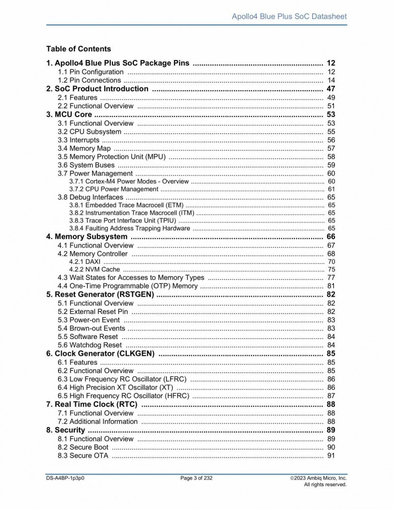 Apollo4 Blue Plus datasheet page 3