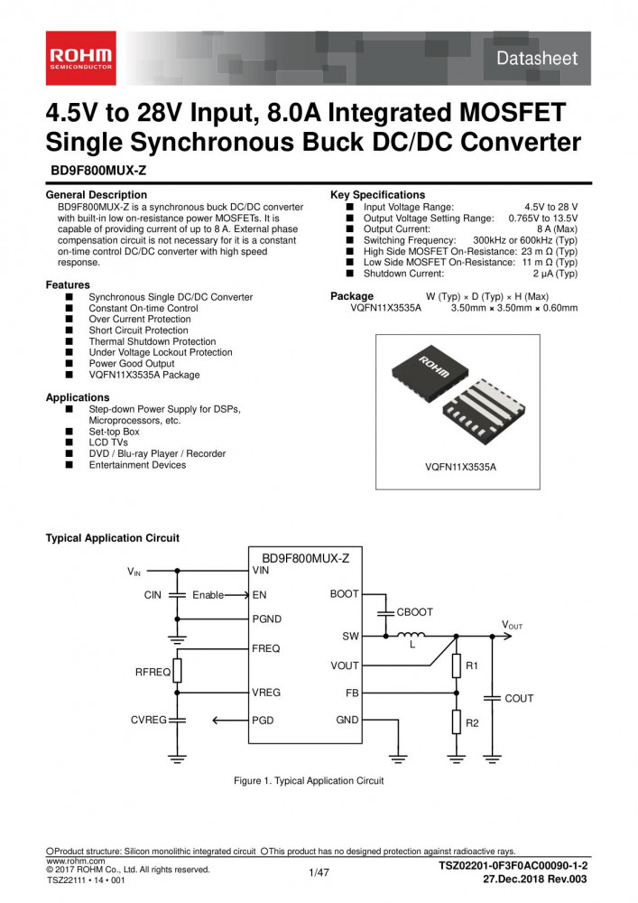 BD9F800MUX-ZE2 datasheet page 1