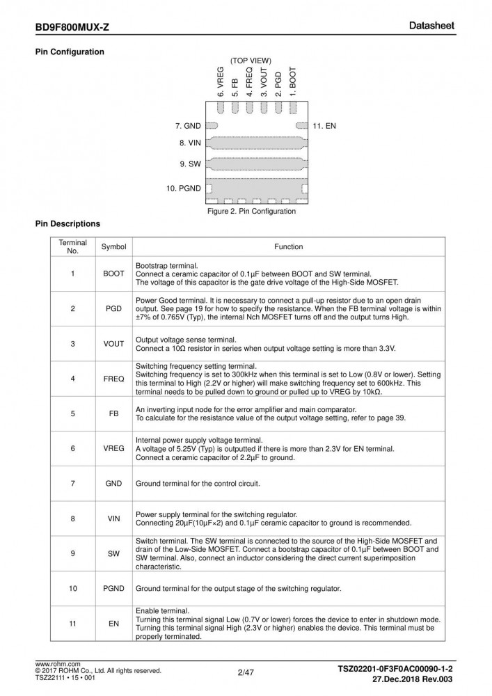 BD9F800MUX-ZE2 datasheet page 2