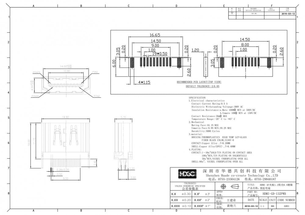 HDMI-GD-132PWB technical document page