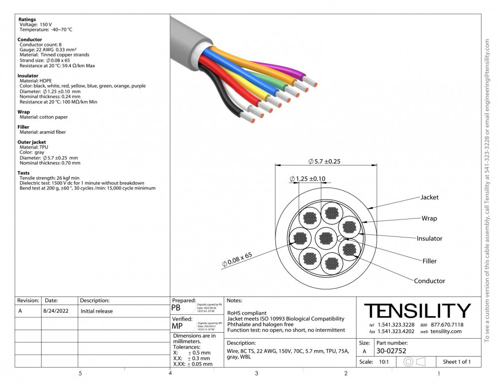 Tensility International 30-02752 product drawing