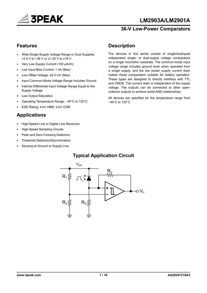 LM2901A-SR datasheet page 1