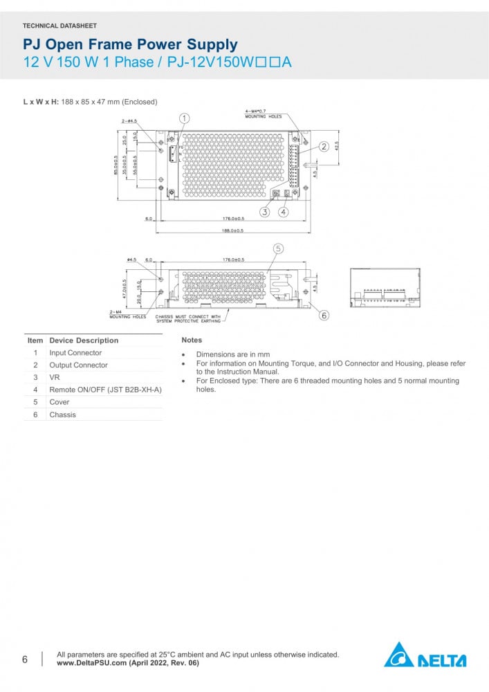DELTA PJ datasheet page 6