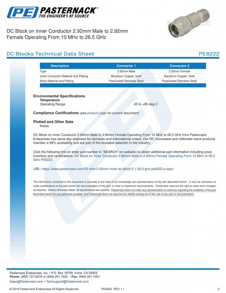 PE8222 technical document page 2