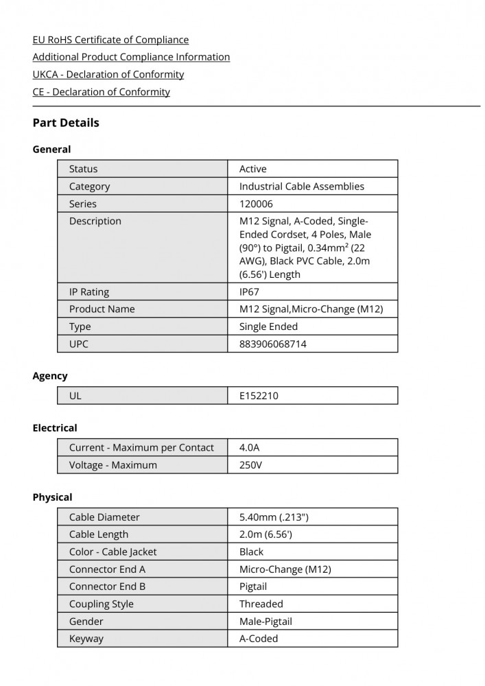 Molex M12 angled male plug drawing page 2