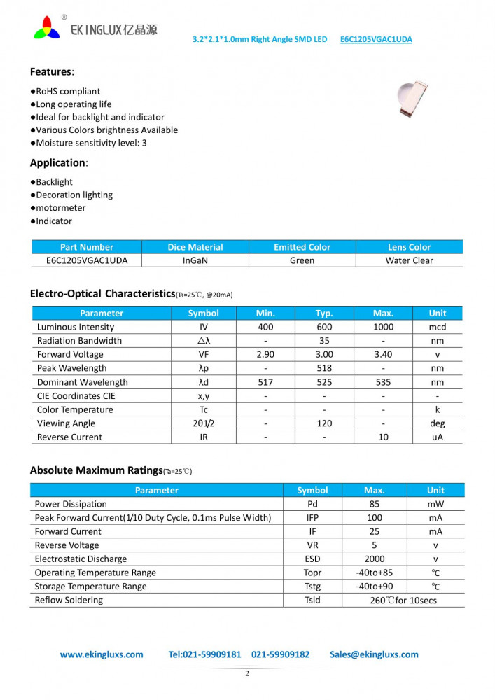 E6C1205VGAC1UDA datasheet page 2
