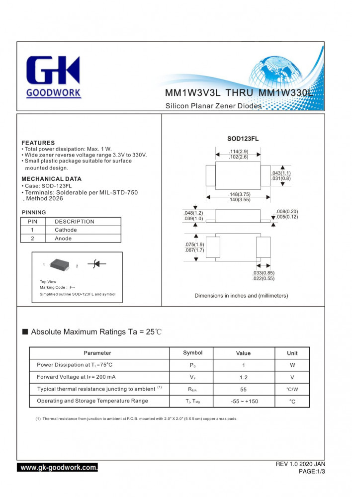 GOODWORK MM1W30L datasheet page 1