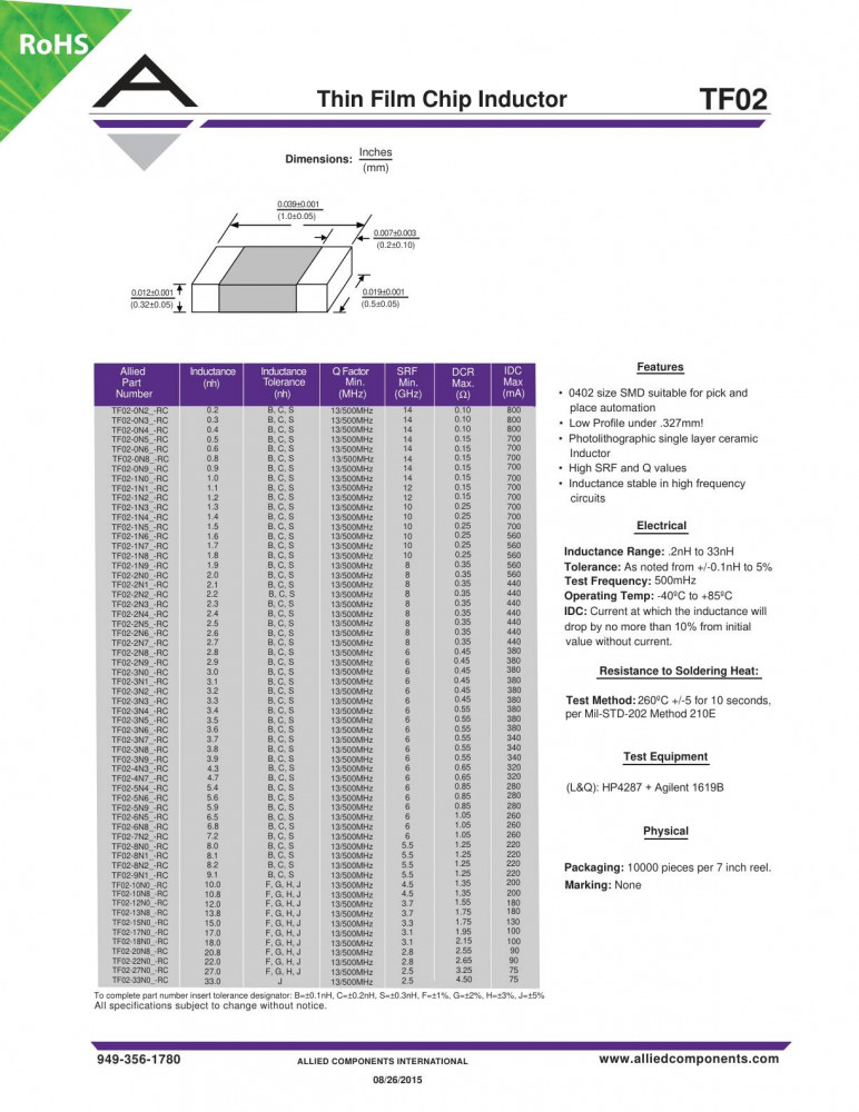 TF02 series technical document image