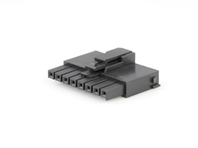 Ultra-Fit Tangless Receptacle Housing, 3.50mm Pitch, Dual Row, 10 Circuits, Black, Glow-Wire Capable