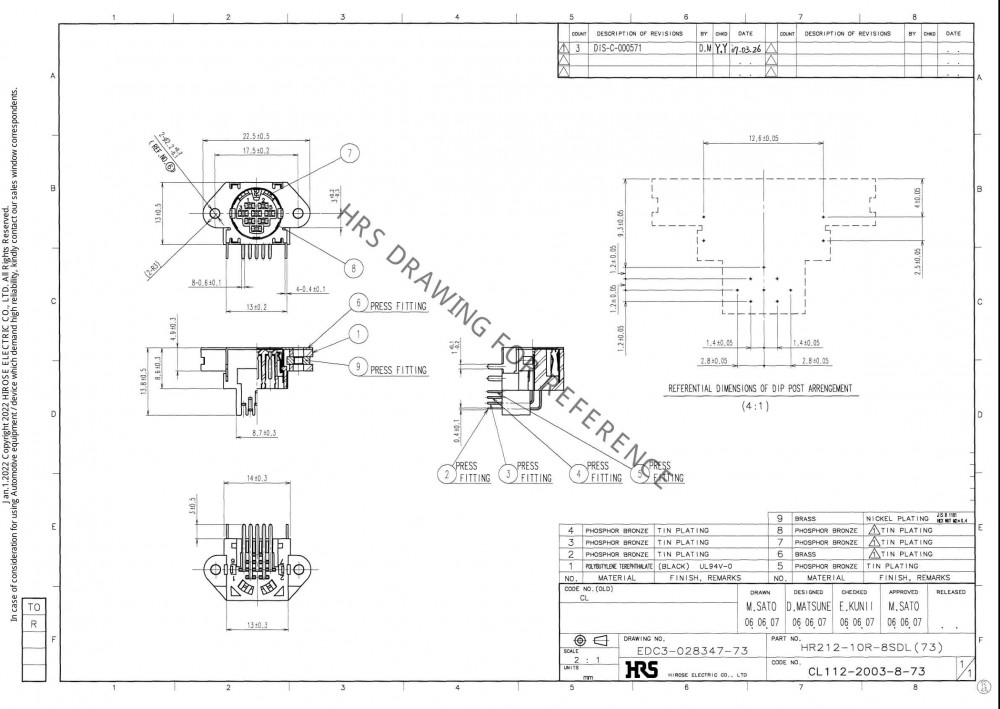 HR212-10R-8SDL(73) technical document preview
