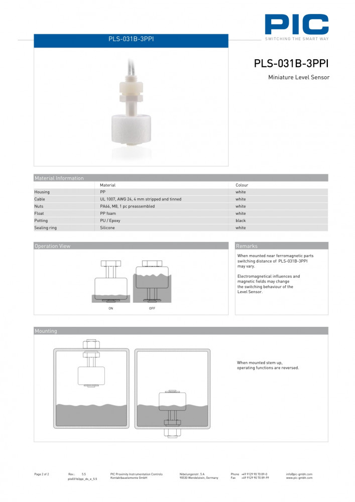 PLS-031B-3PPI technical document page 2