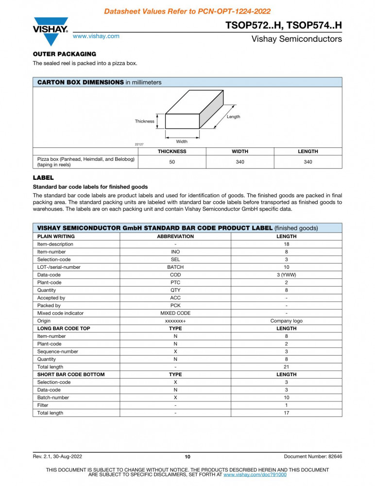TSOP57456HTT1 technical document page 10