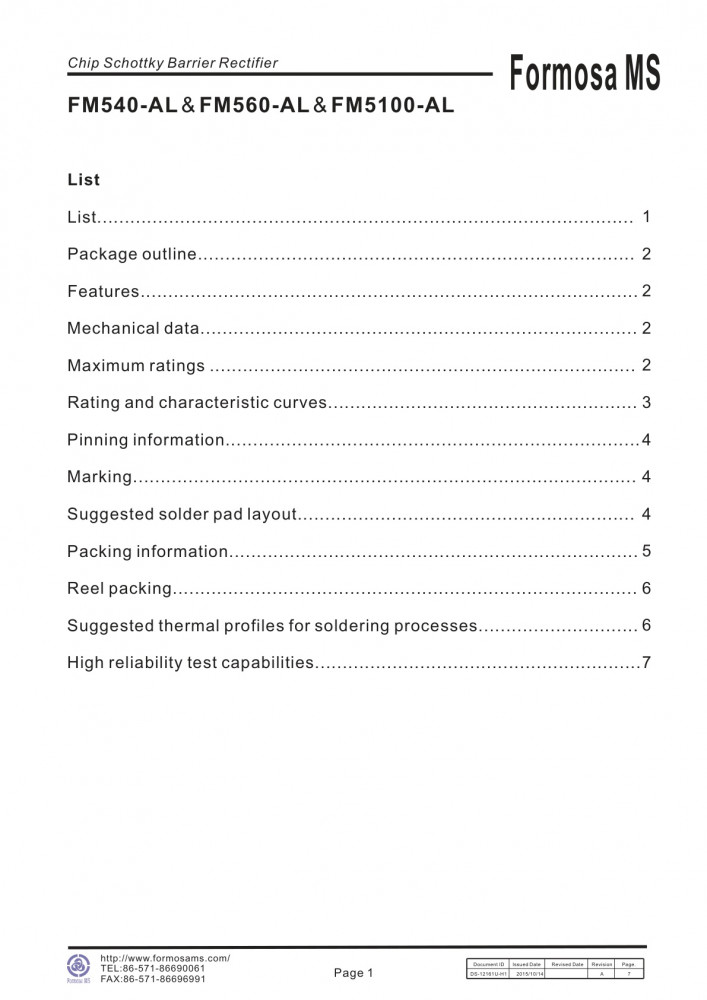 FM5100-AL datasheet page 1
