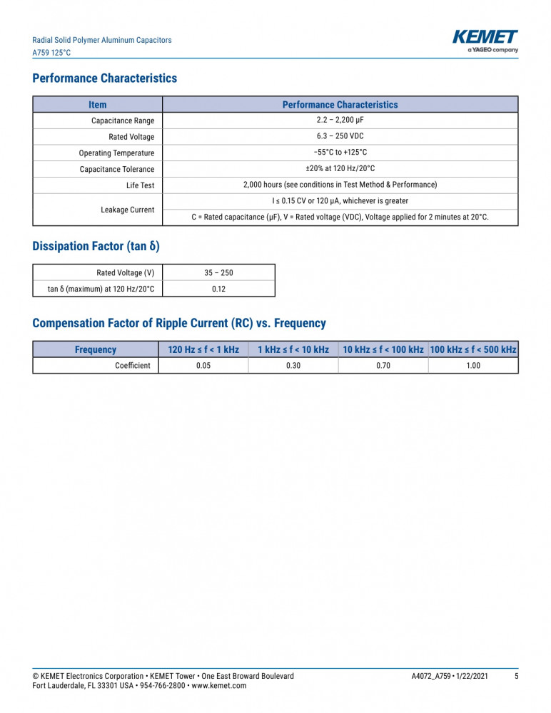KEMET A759 datasheet page 5
