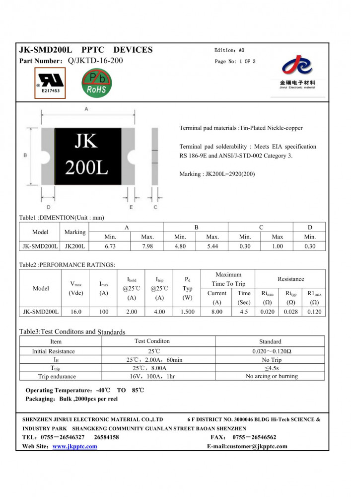 JK-SMD200L-16V datasheet page 1