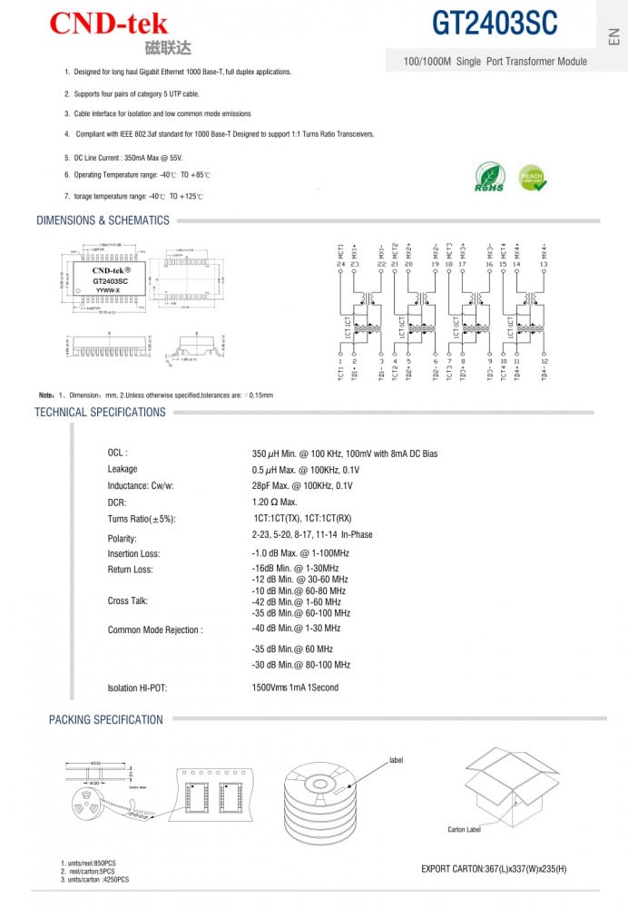 GT2403SC-CND technical documentation page 1