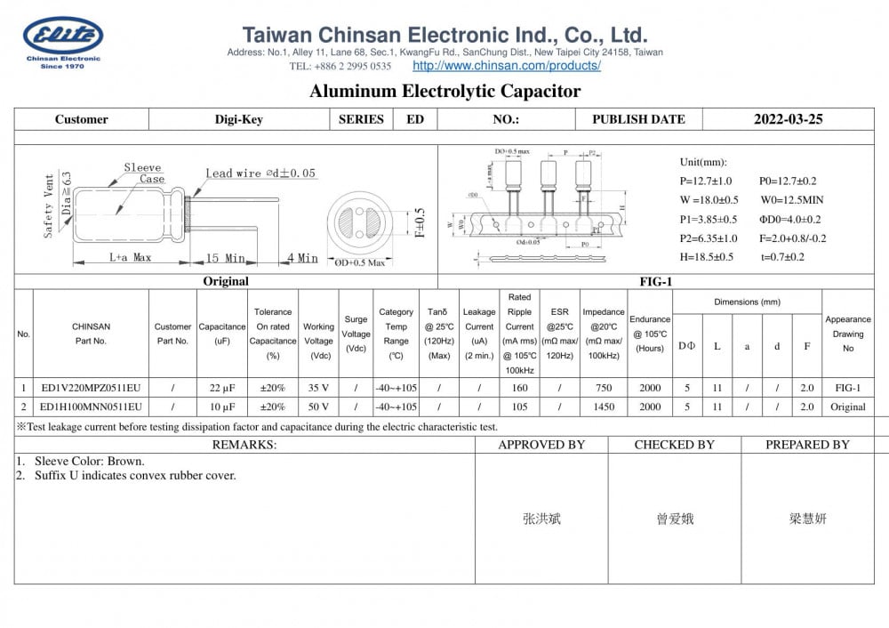 Chinsan ED datasheet page 2
