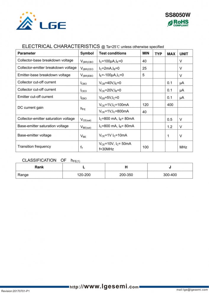 SS8050W datasheet page 2