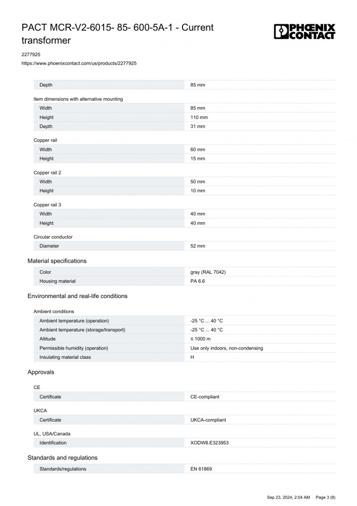 Phoenix Contact 2277925 technical document page 3