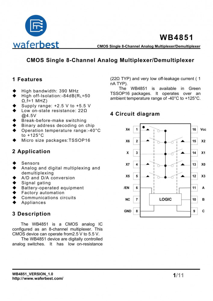 WB4851 datasheet page 1