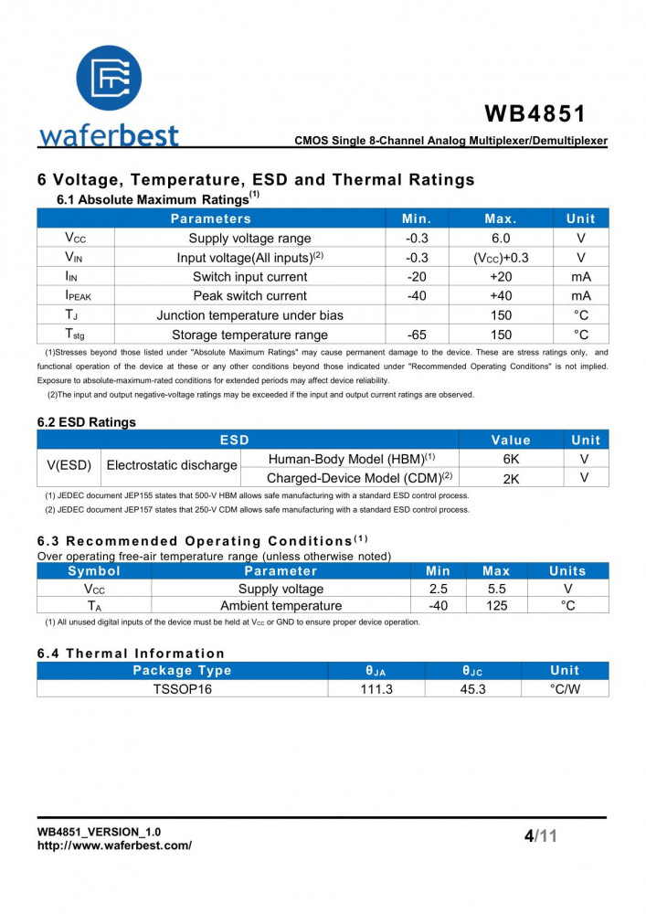 WB4851 datasheet page 4