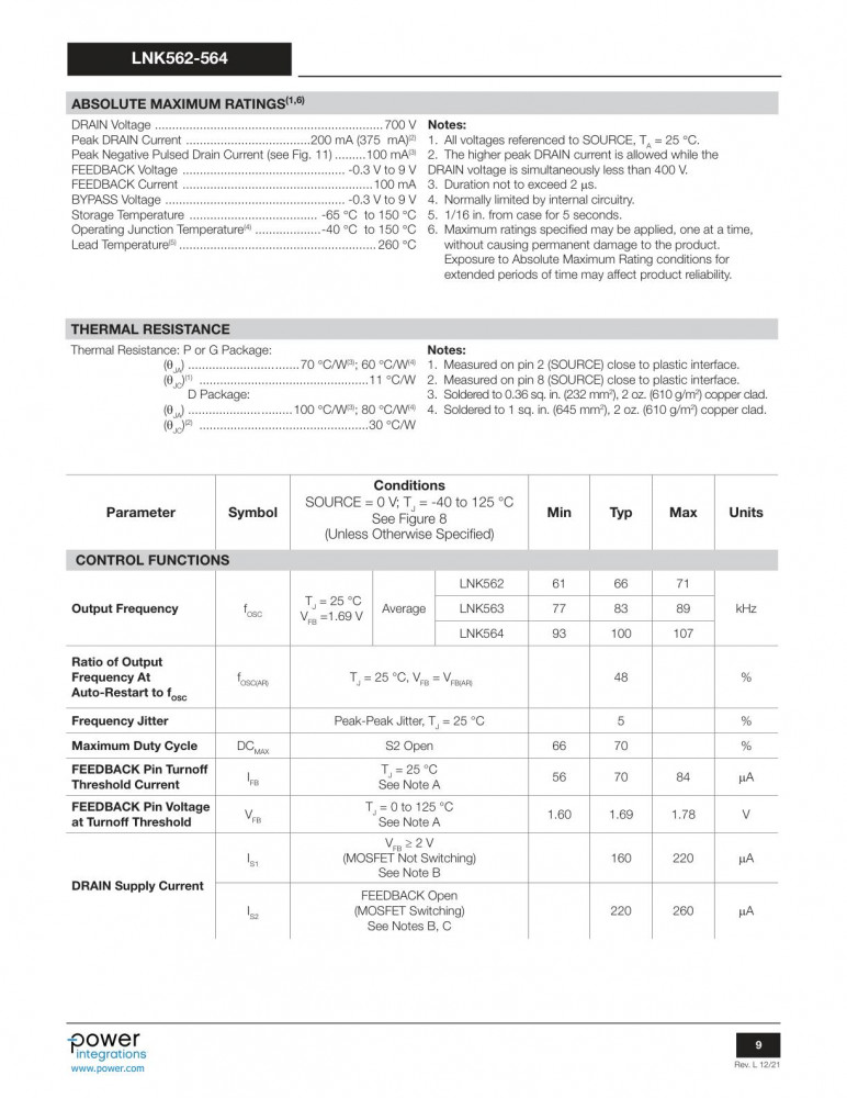 LNK564DG datasheet page 9