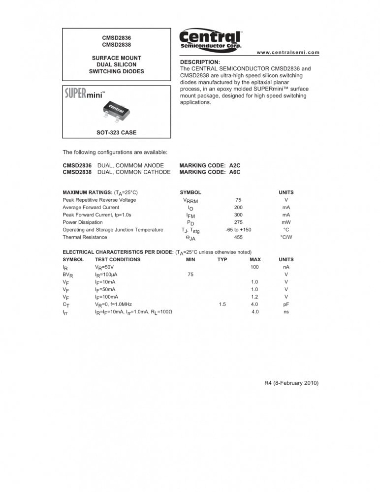 CMSD2838 datasheet page 1