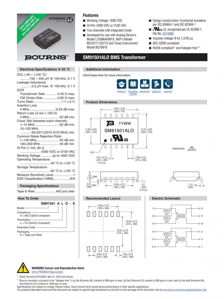 SM91501ALO-E technical document page 1