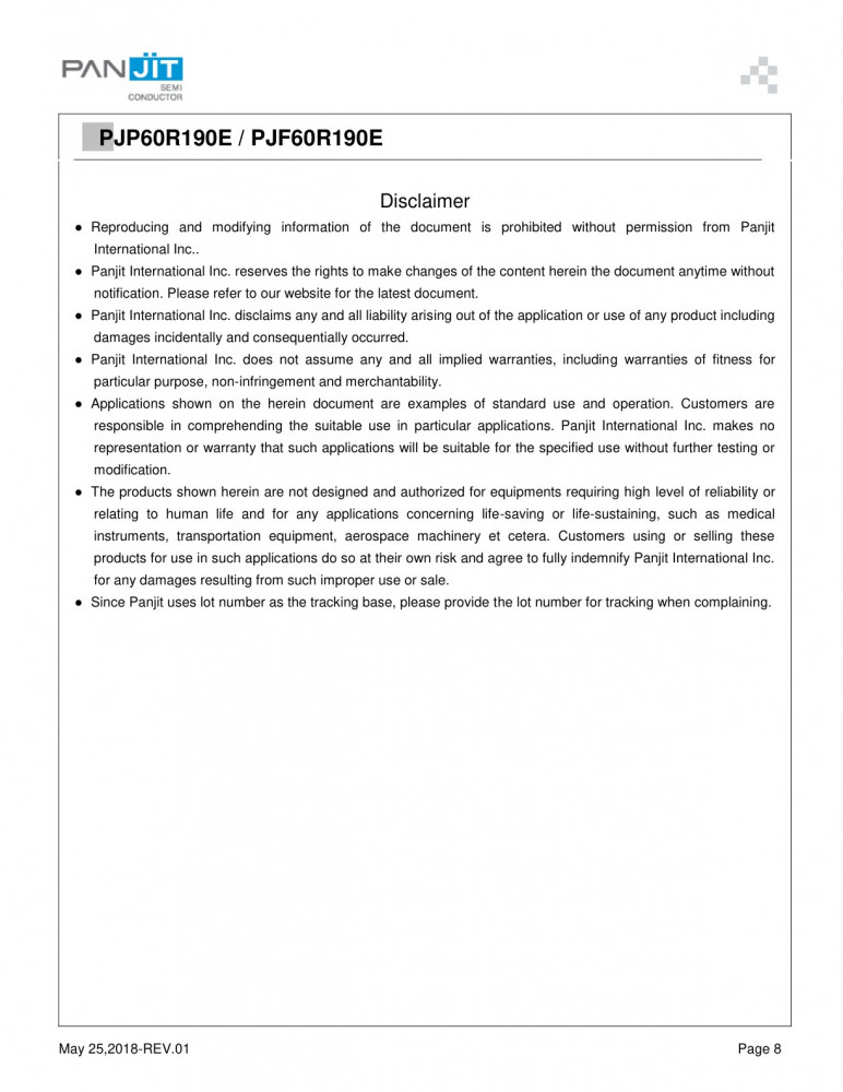 PANJIT datasheet page 8