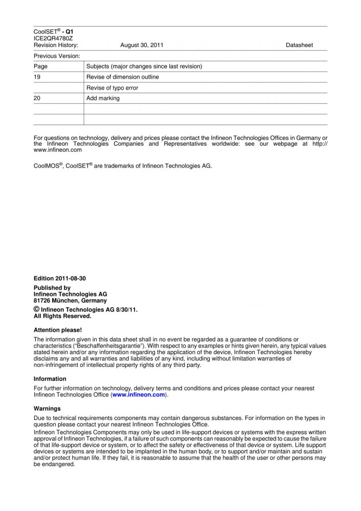 ICE2QR4780Z datasheet page 2