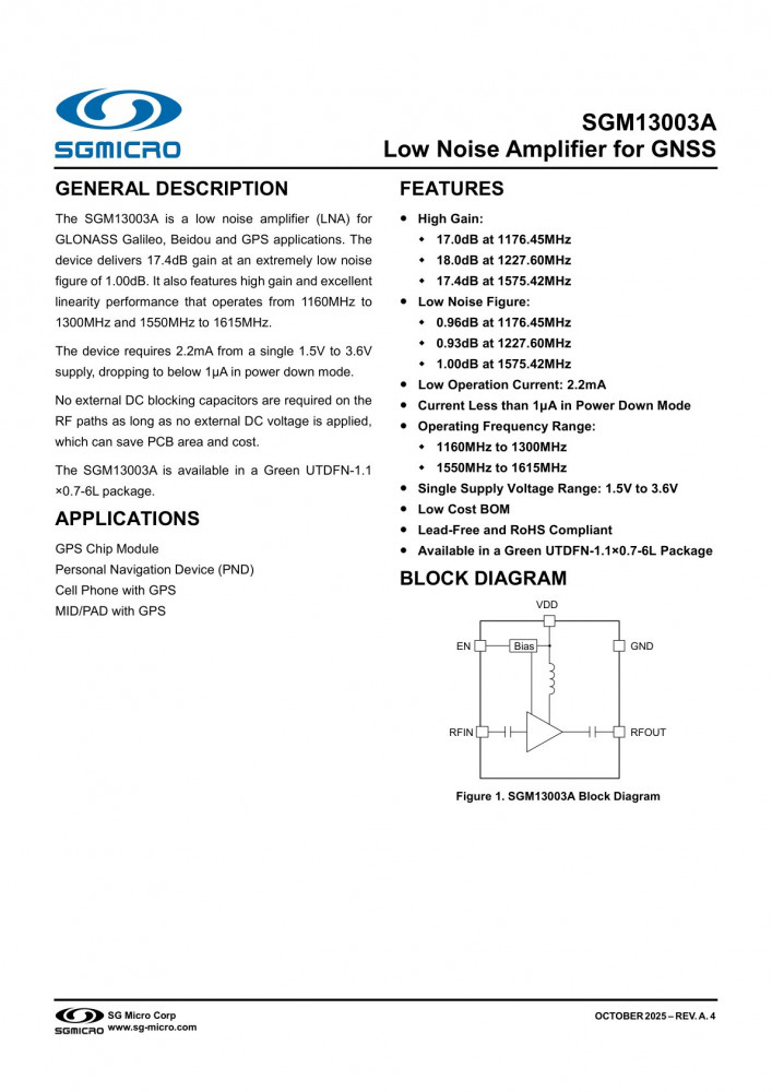 SGM13003A datasheet page 1