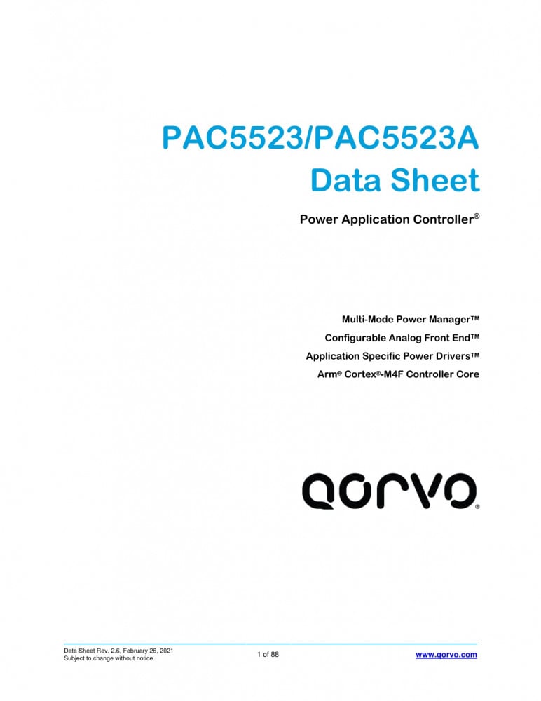 PAC5523A datasheet page 1