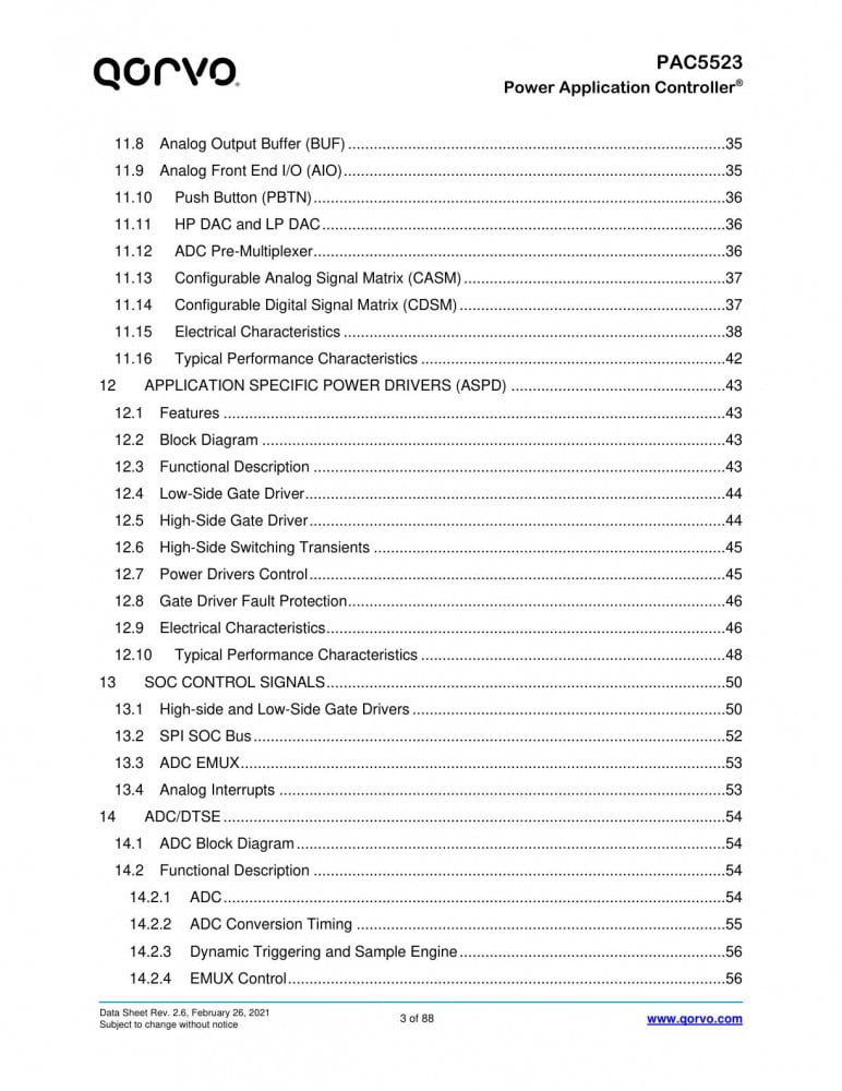 PAC5523A datasheet page 3