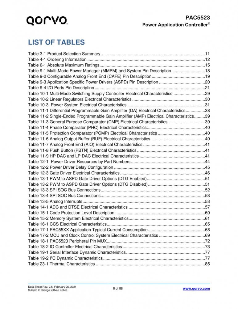 PAC5523A datasheet page 8