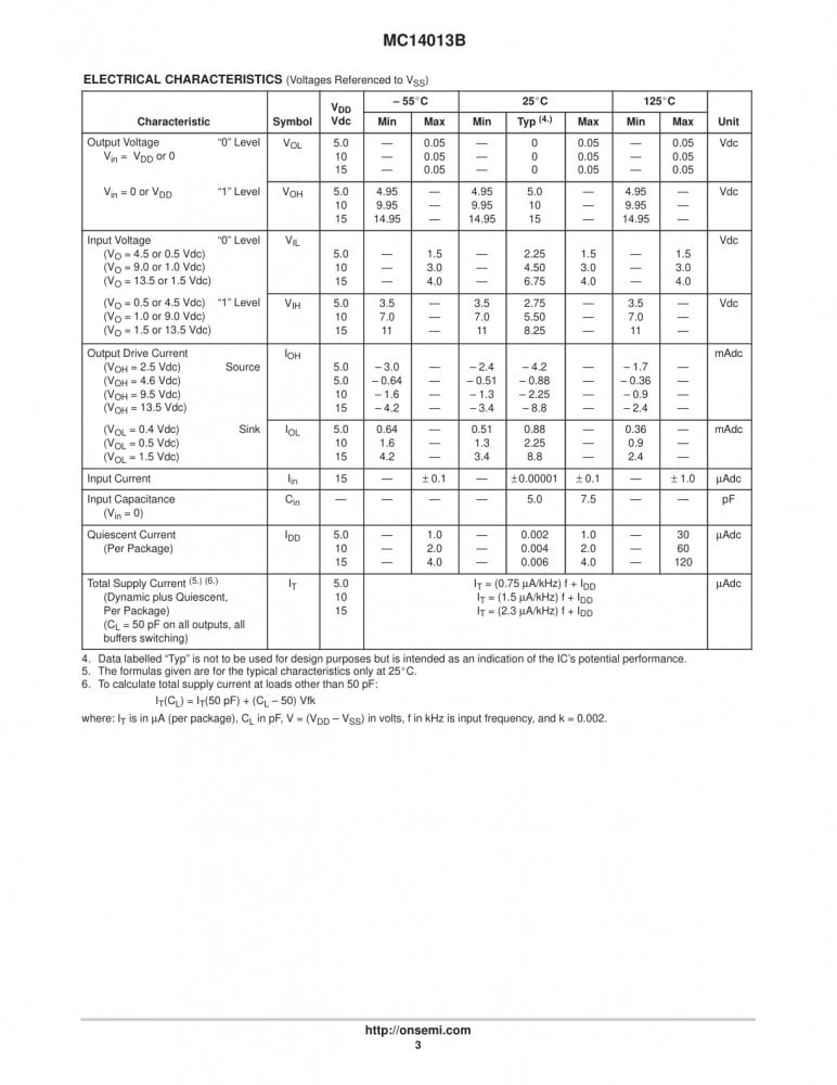 MC14013B datasheet page 3