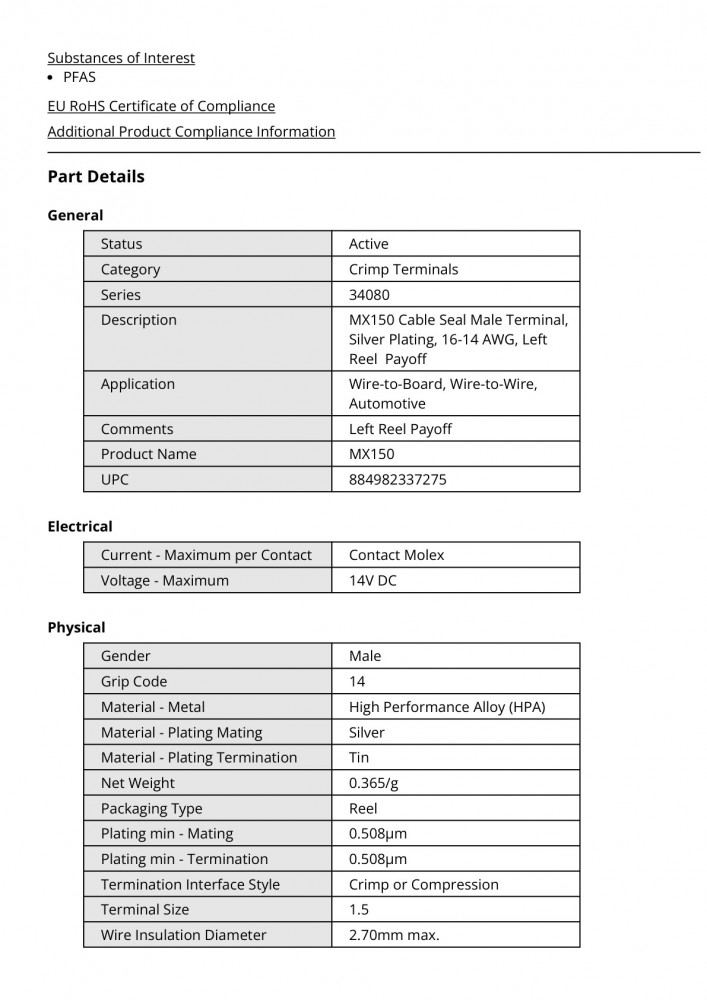 MOLEX 340801202 technical document image, page 2