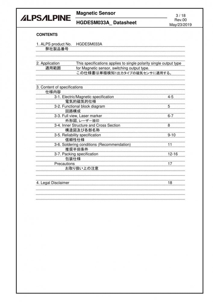 HGDESM033A datasheet page 3