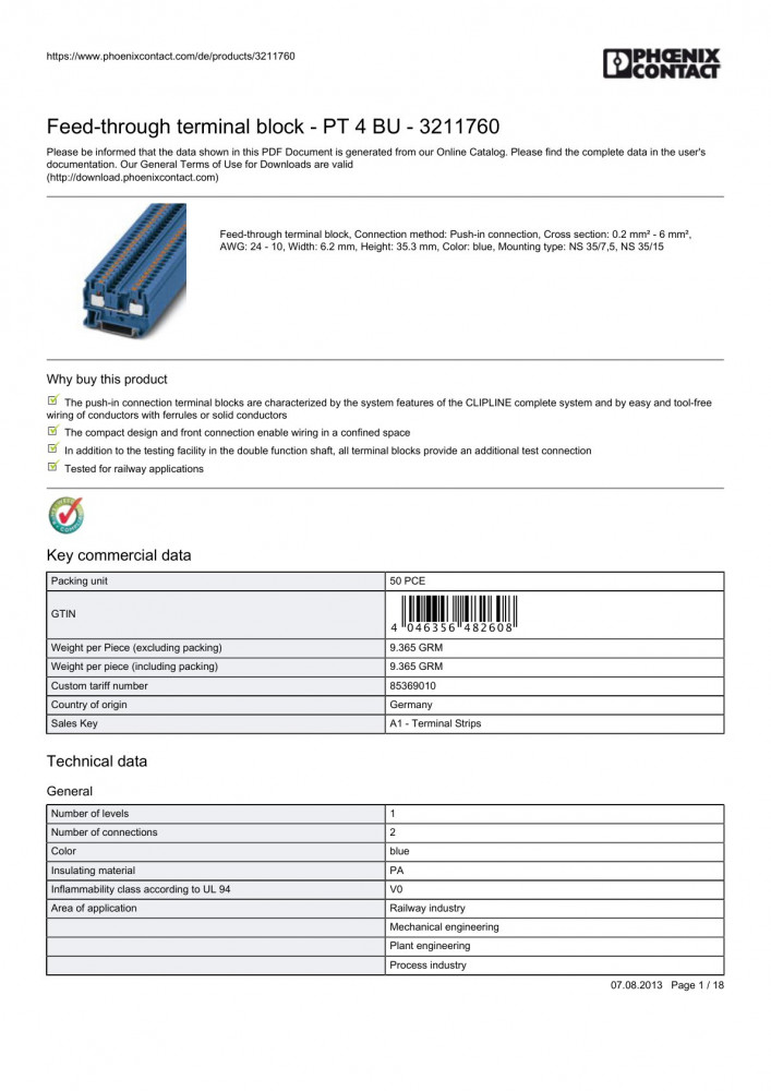 PT 4 BU 3211760 technical document page 1