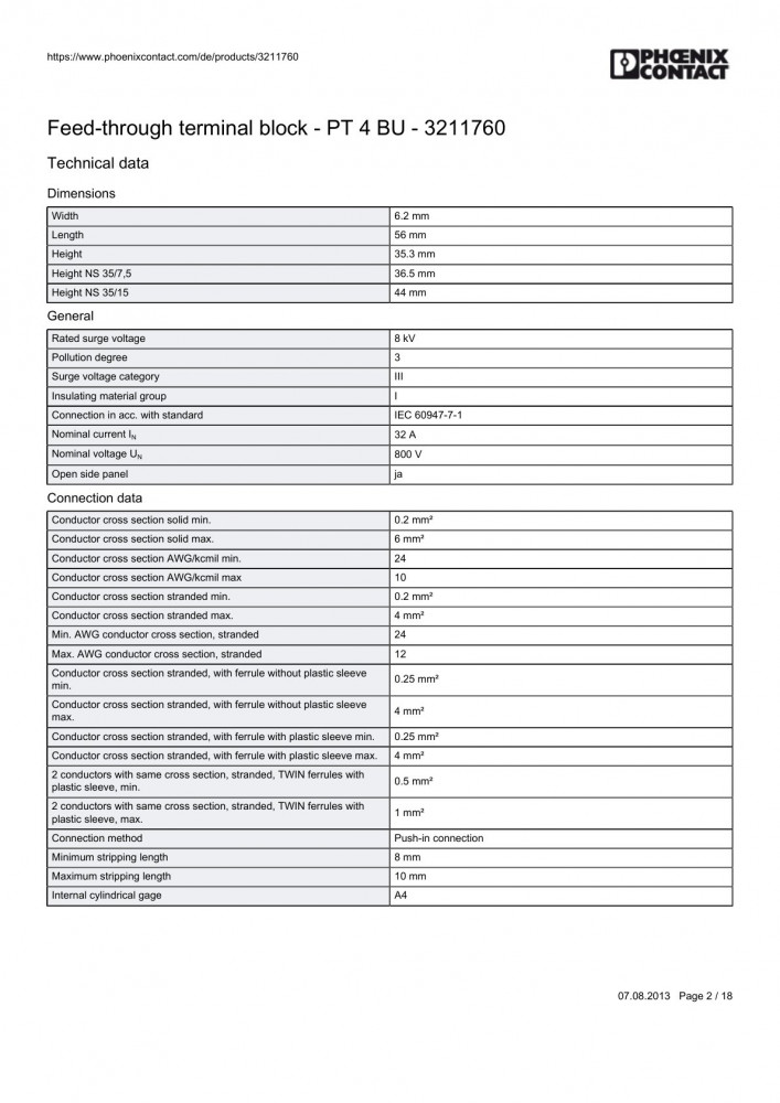 PT 4 BU 3211760 technical document page 2